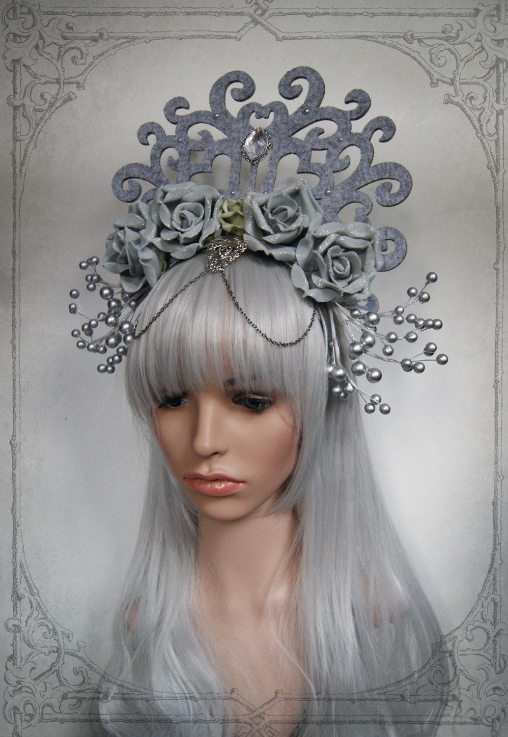Ice Queen Headdress ( Fascinator, Wedding, Fantasy, Silver ) - Etsy