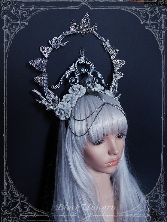 Silver Halo Headdress Fascinator Wedding Fantasy Silver | Etsy