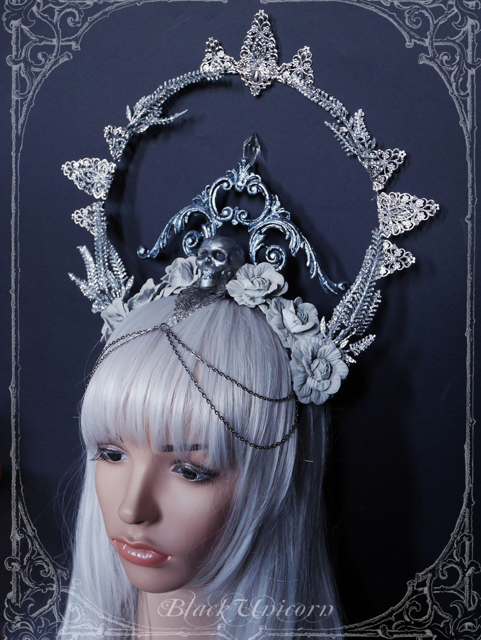 Silver Halo Headdress Fascinator Wedding Fantasy Silver | Etsy