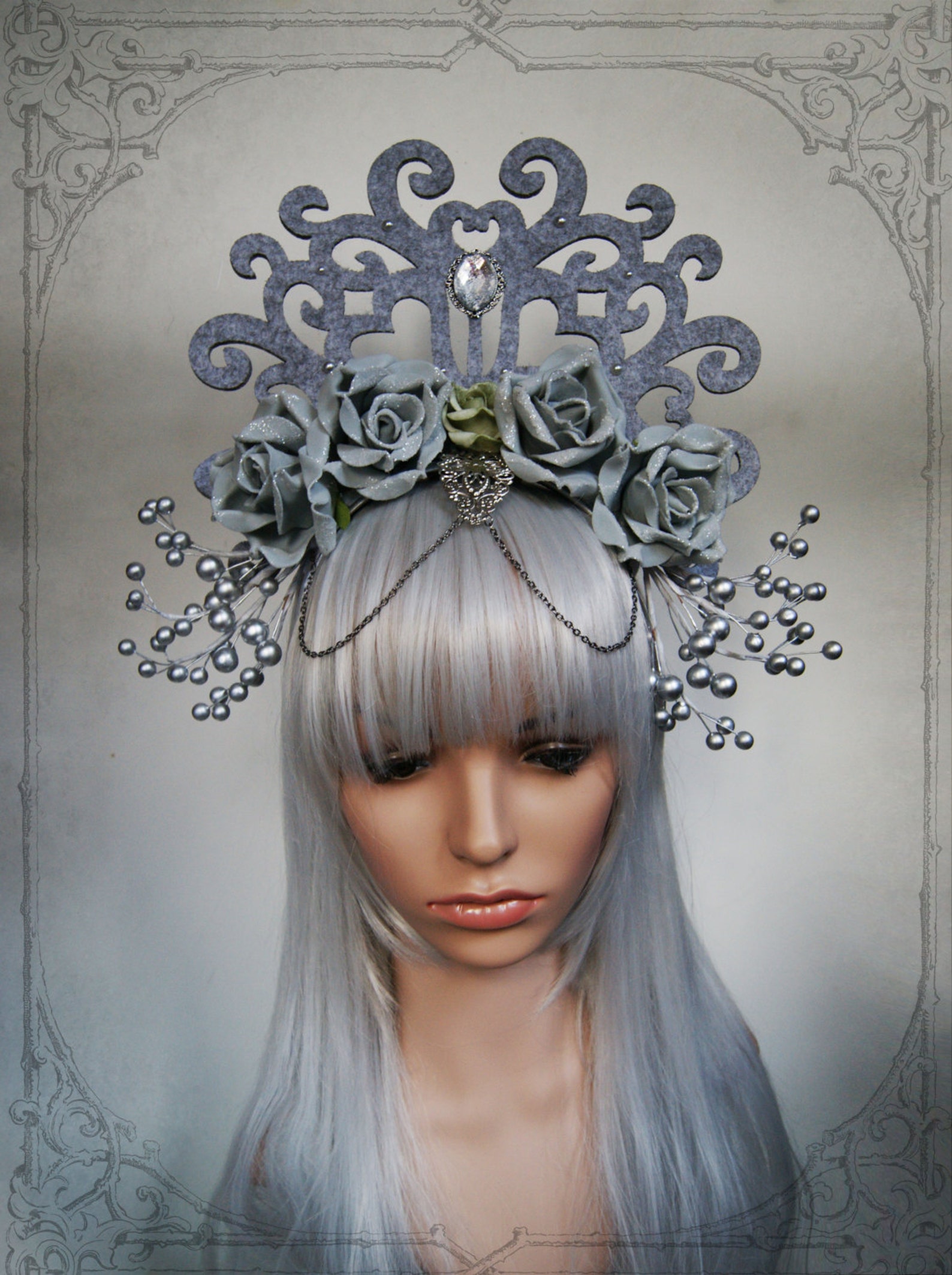 Ice Queen Headdress Fascinator Wedding Fantasy Silver | Etsy