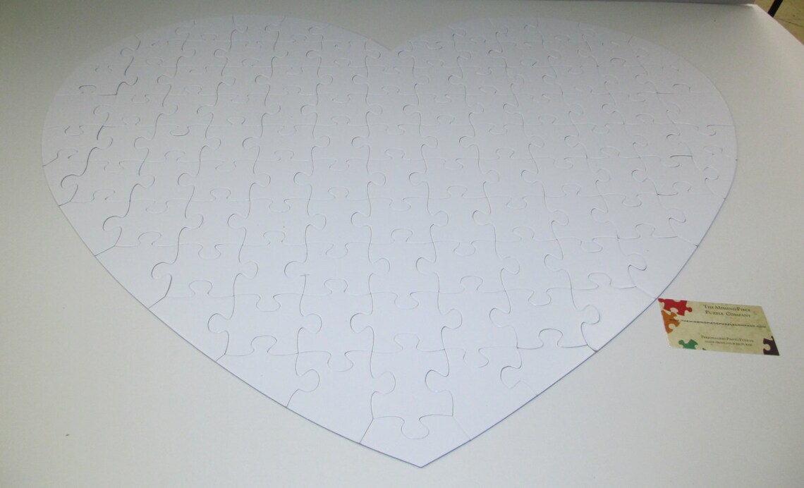 Large Heart Shape Puzzle Guest Book. This Blank White Puzzle Large ...