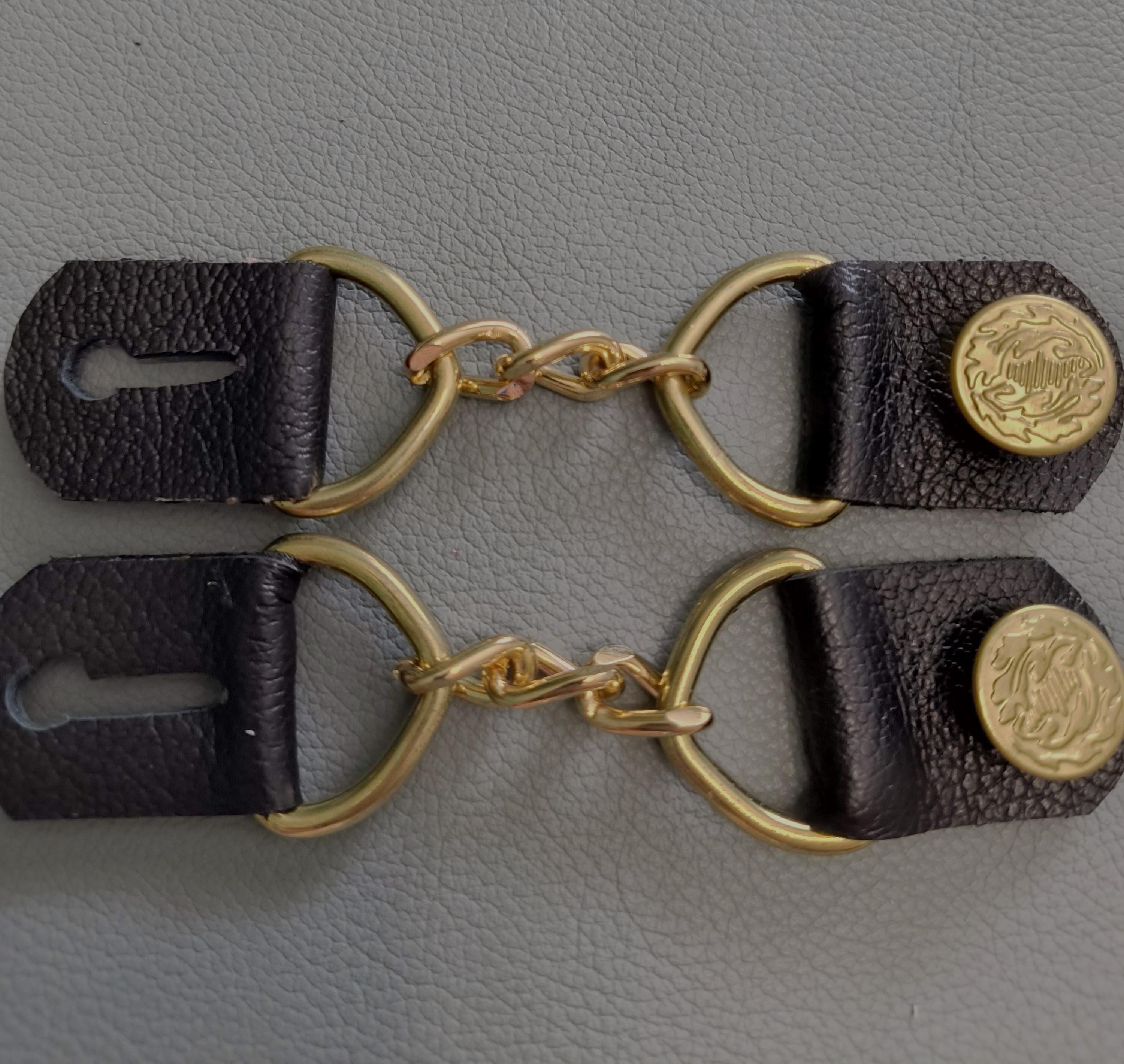 Gold Chain Black Leather Denim Vest Extenders Made in U.S.A. - Etsy
