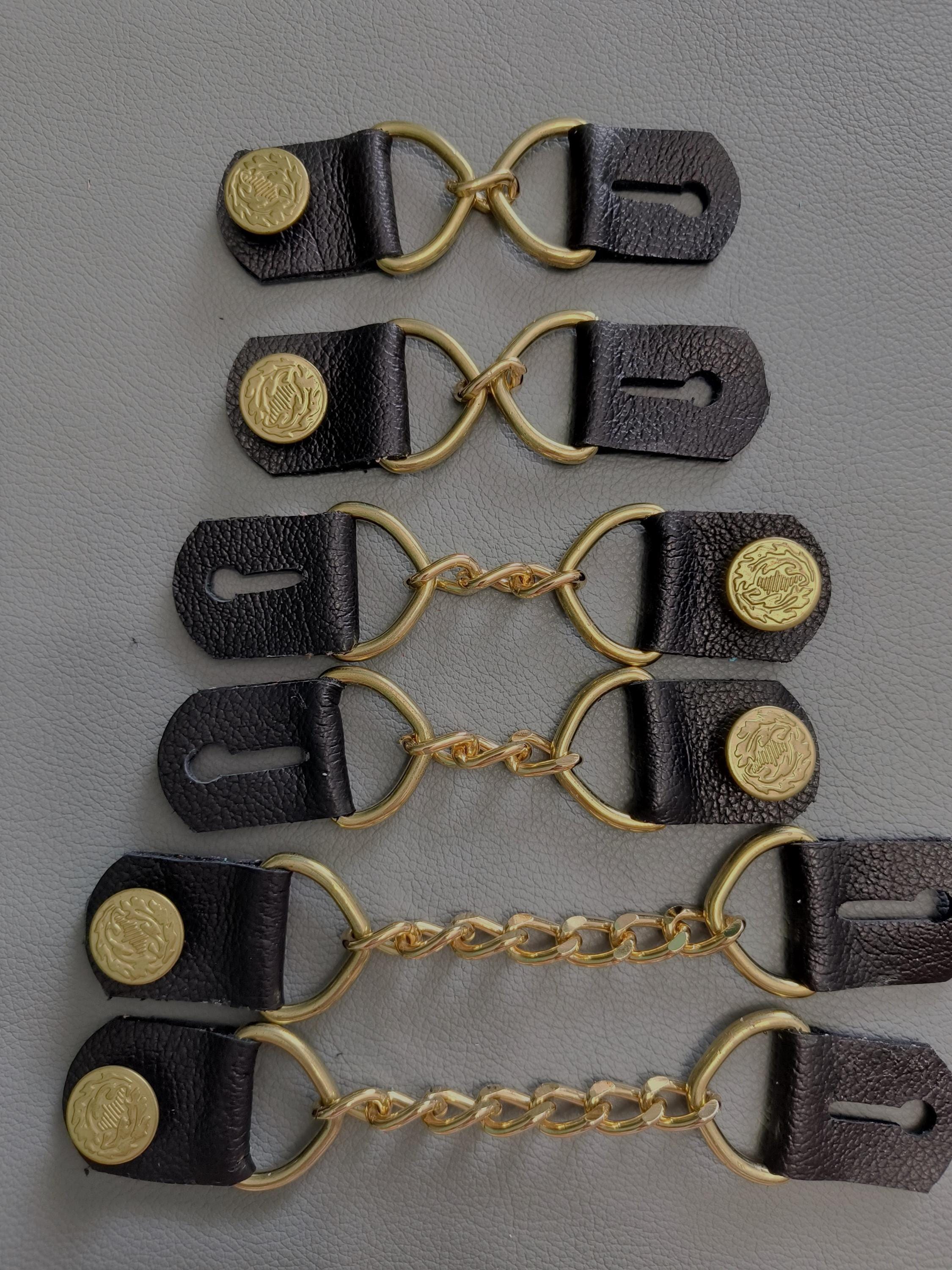 Gold Chain Black Leather Denim Vest Extenders Made in U.S.A. - Etsy