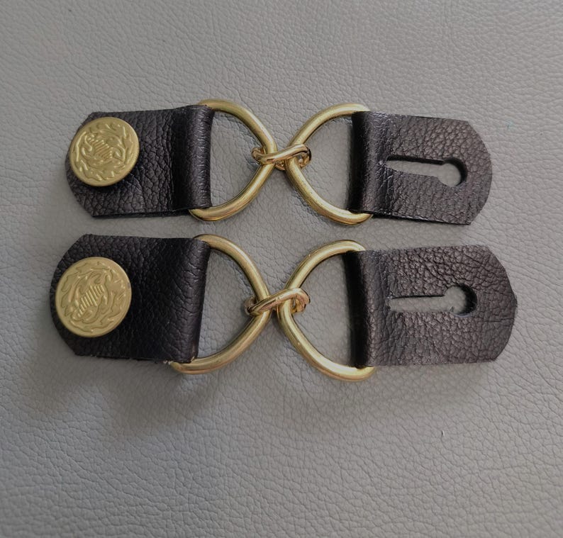 Gold Chain Black Leather Denim Vest Extenders Made in U.S.A. - Etsy