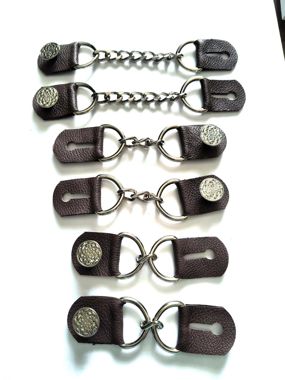 Brown Leather Denim Vest Extenders Motorcycle, Biker, Western, Made in ...