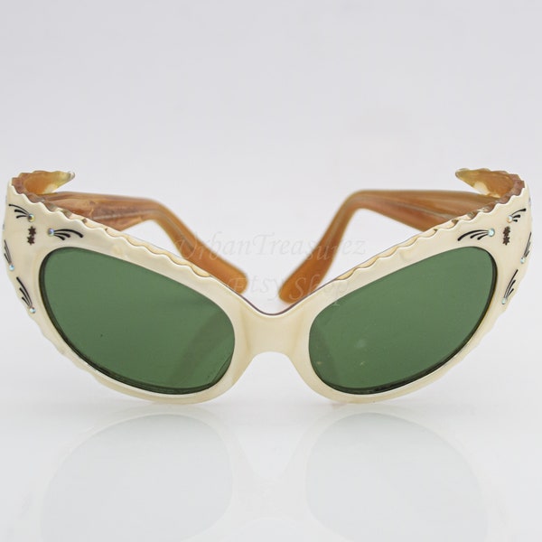 Rhinestones Cat Eye Sunglasses Etsy