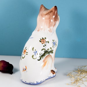 Faience French Cat Ceramic Statue Kitty Figurine Home - Etsy