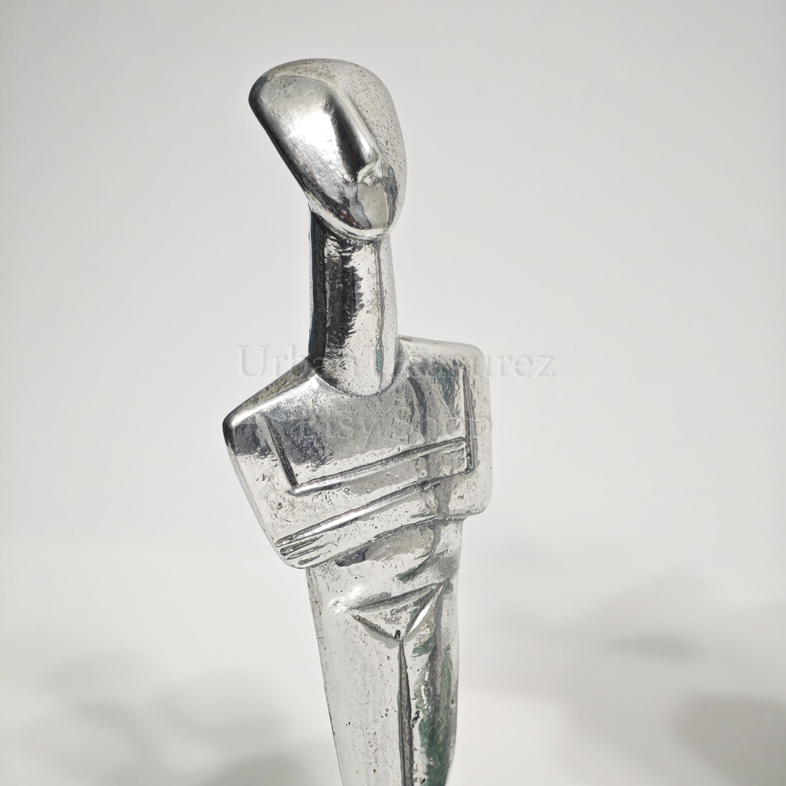 Cycladic Art Statues, Contemporary Home Decor Sculpture, Metal & Glass ...