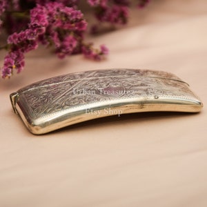 Card Calling Box Sterling Silver Curved Case With Intricate Engraving ...