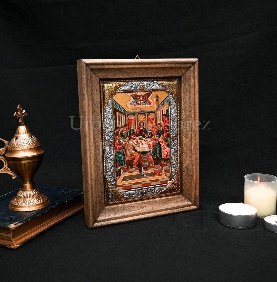 Last Supper Art Gift, Damaskinos Orthodox Byzantine Altar Icon, Real ...
