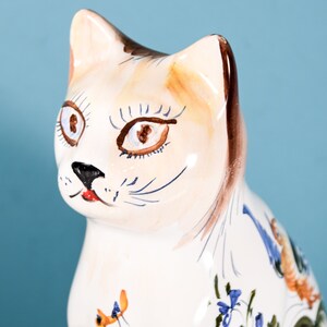 Faience French Cat Ceramic Statue Kitty Figurine Home - Etsy
