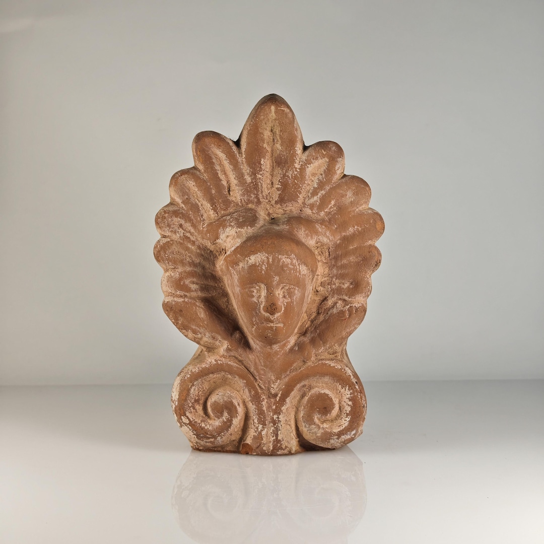 Greek Antefix Hermes • 1980s Architectural Salvage / Elements, Ceramic ...