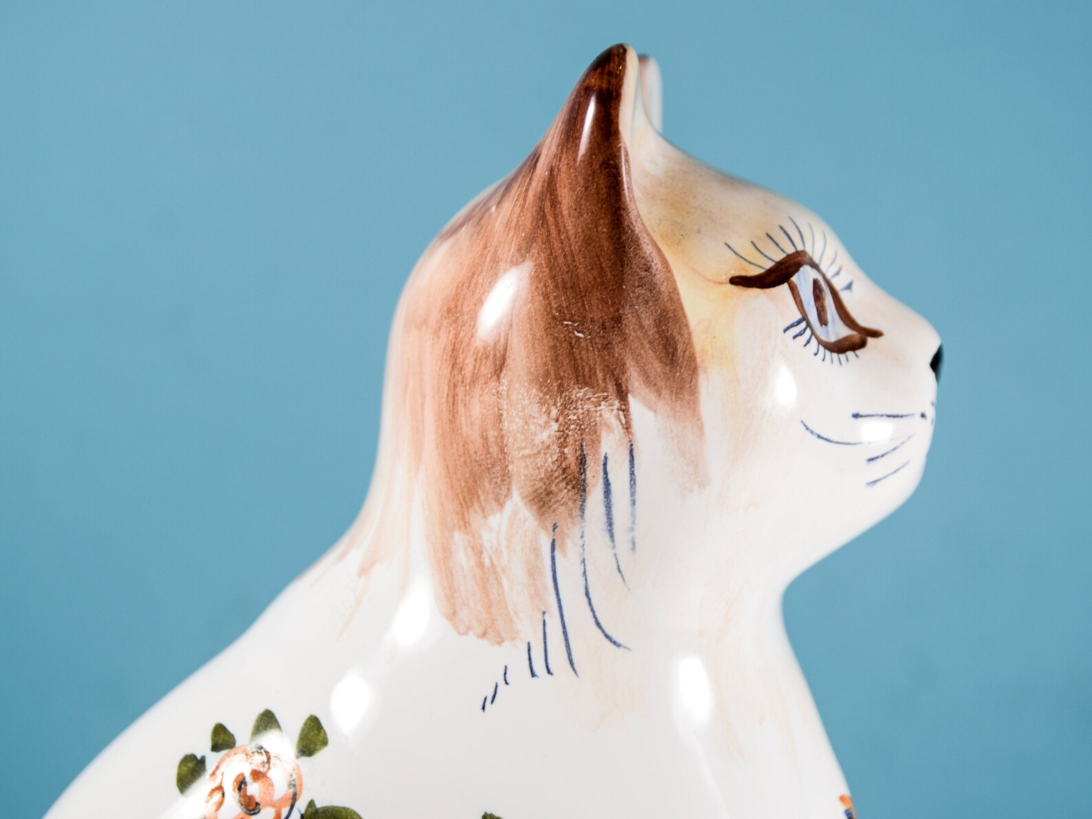 Faience French Cat Ceramic Statue Kitty Figurine Home - Etsy