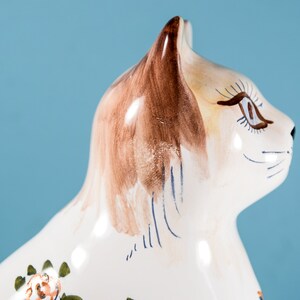 Faience French Cat Ceramic Statue Kitty Figurine Home - Etsy