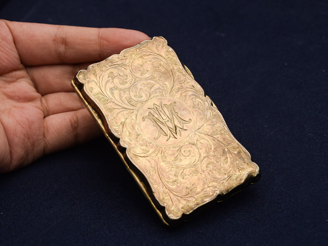 Victorian Antique Cigarette / Cards Case Birmingham Sterling Silver ...