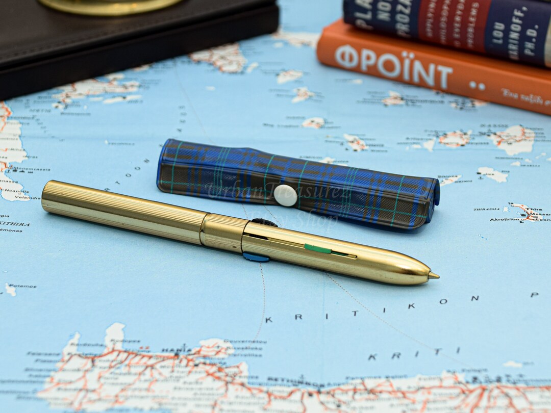 IGO German Multi Color Pen, Vintage Gold Tone Mini Pen, Travel Pocket ...