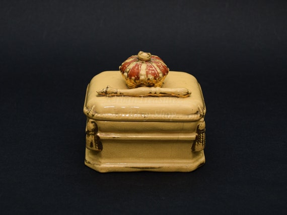 Crown & Sceptre Victorian Box 19th C. Antique Yellow Ware | Etsy