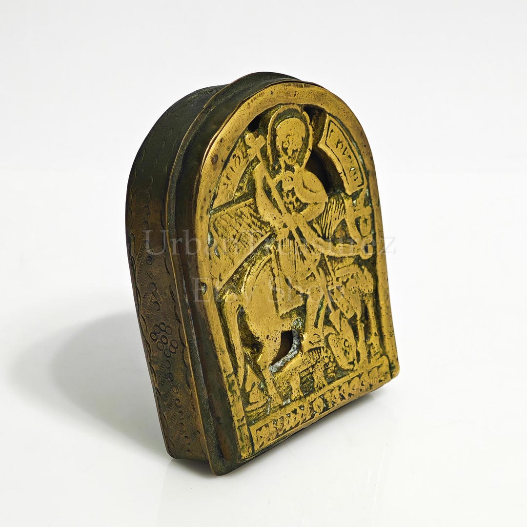 Orthodox Icon Amulet Reliquary Antique Bronze Amulet Box, Christian ...