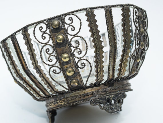 Medieval Filigree Glass Centerpiece Bowl Antique Gothic - Etsy