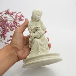 Mother Breastfeeding Porcelain Statue / Sculpture, Motherhood Decor ...