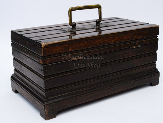 Antique Art Deco Wooden Casket Box, Family Heirloom C… - Gem
