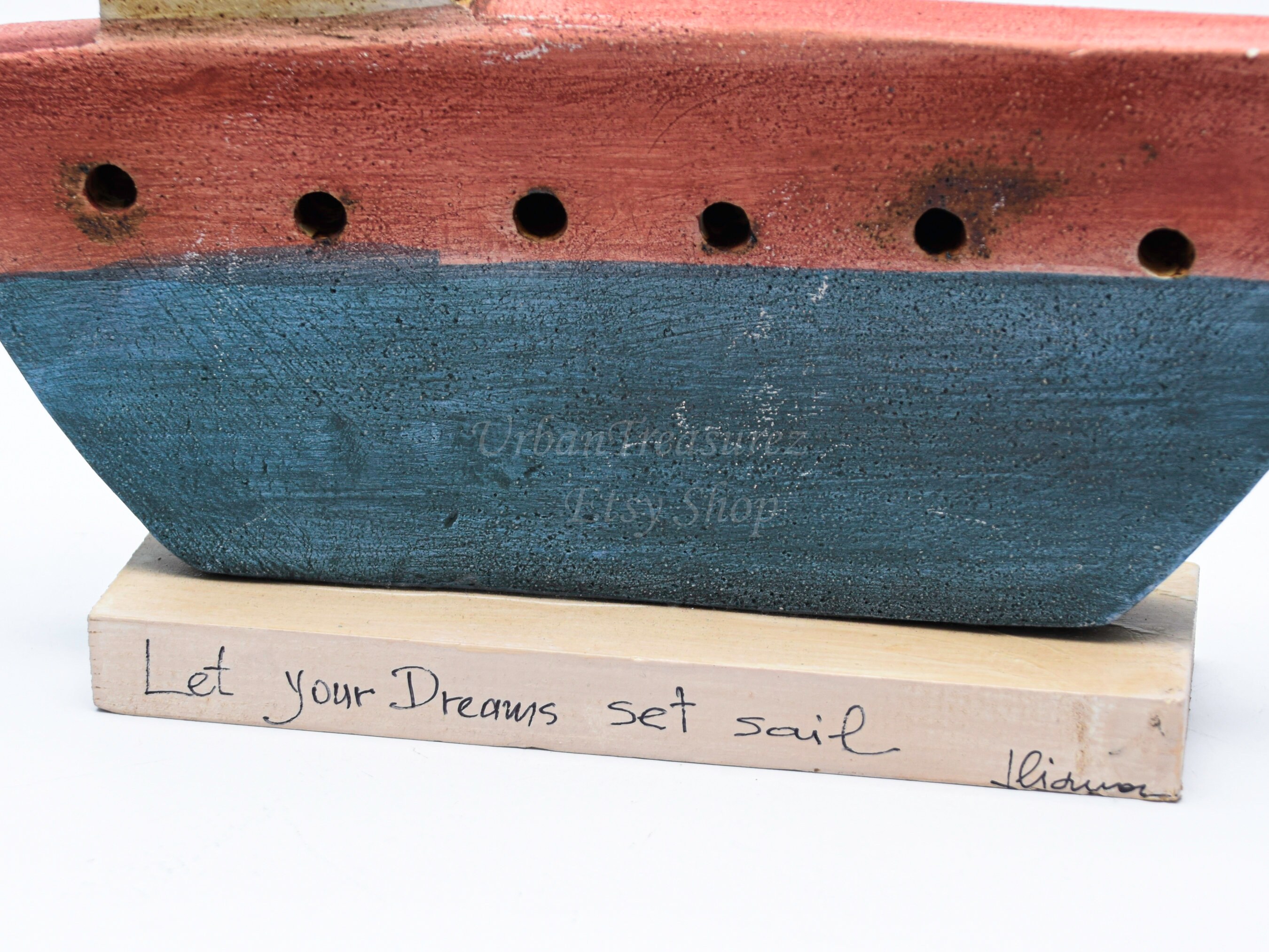Iliana Studio Pottery Ceramic Sculpture Travel Quote Ceramic Ship Art ...