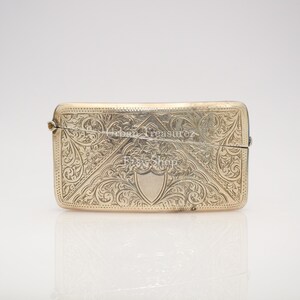 Card Calling Box Sterling Silver Curved Case With Intricate Engraving ...