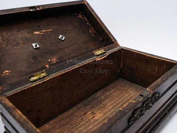 Antique Art Deco Wooden Casket Box, Family Heirloom C… - Gem