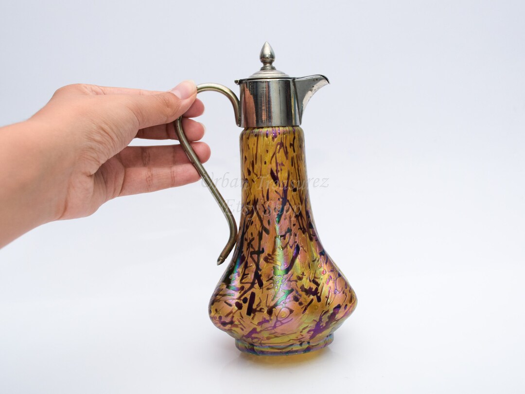 Kralik Iridescent Glass bacillus Pitcher Antique - Etsy