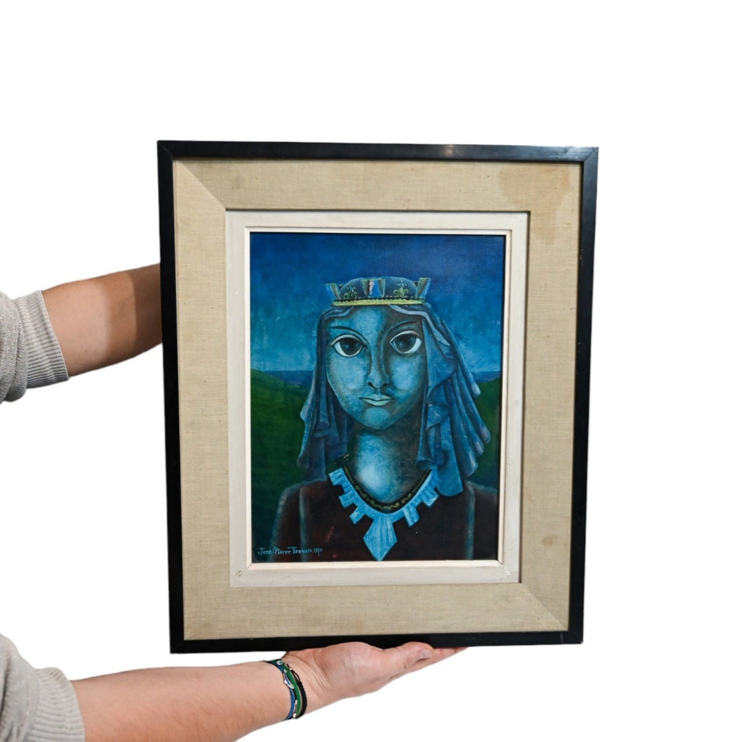Surrealism Queen Oil Painting Portrait by Jean Pierre Trevor 1970 ...