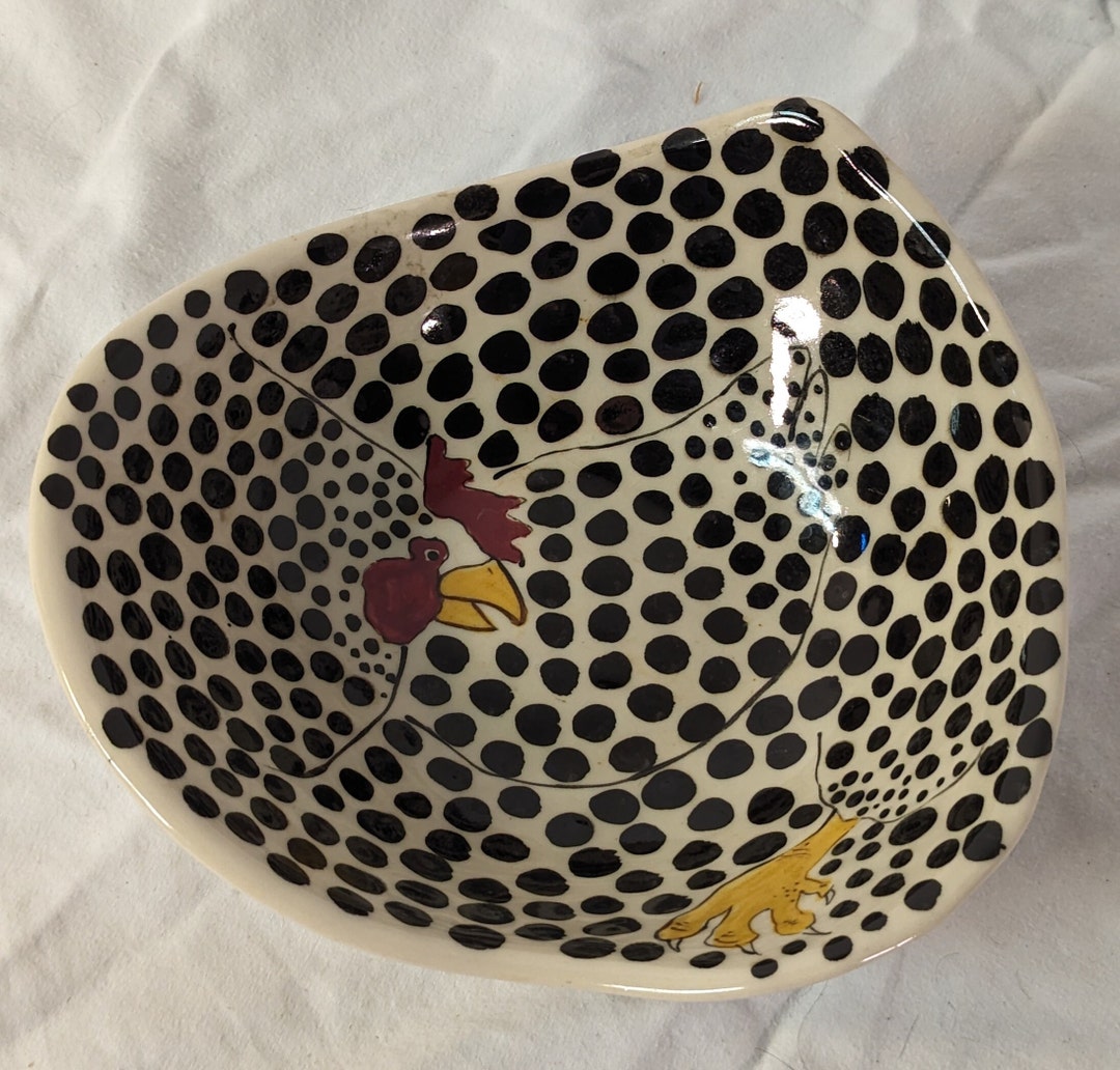 Vintage Spotted Hen Animals & Co. Bowl/dish Black and White Bird - Etsy