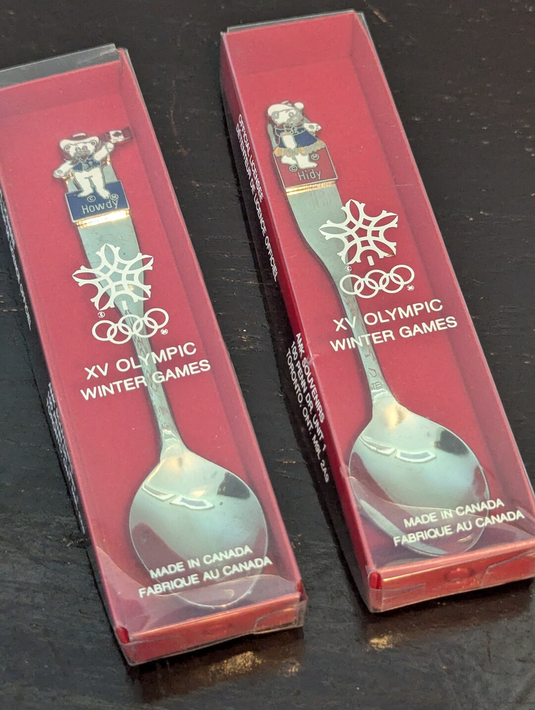 XV Olympic Winter Games Souvenir Spoons With Howdy and Hidy Bears ...