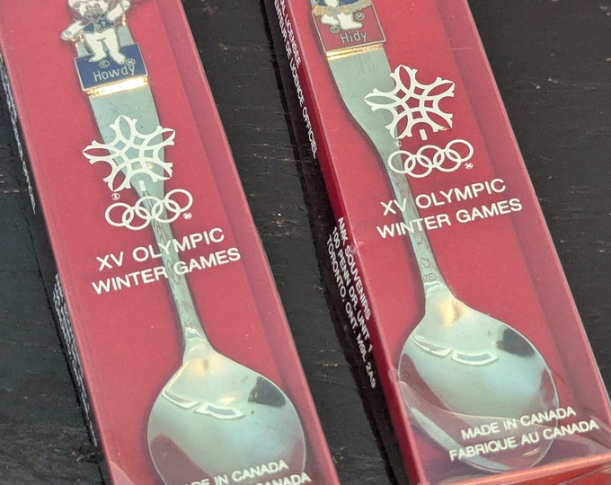 XV Olympic Winter Games Souvenir Spoons With Howdy and Hidy Bears ...
