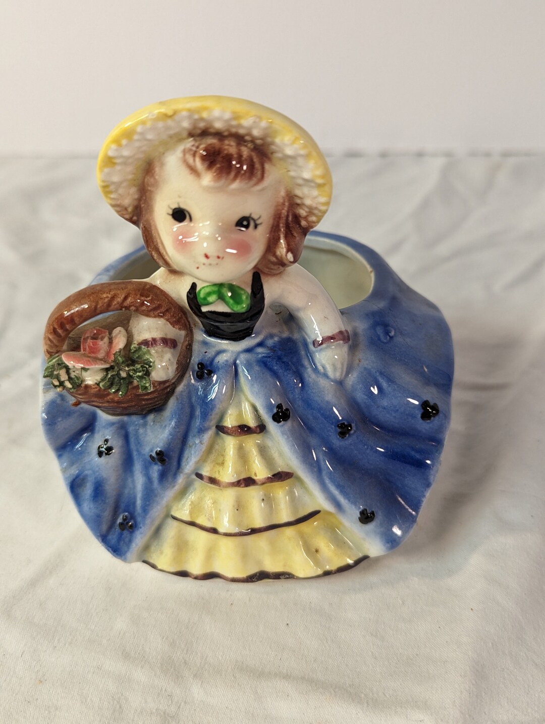 Southern Belle Little Planter Girl With Blue Skirt and Basket of ...