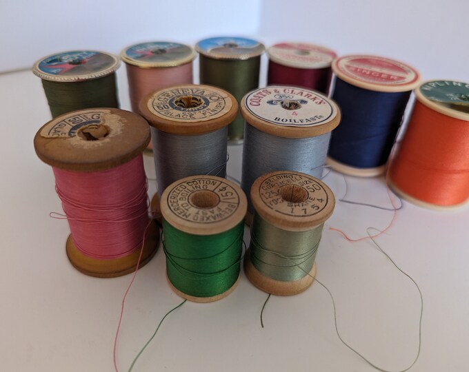 Vintage Thread Some Wooden Spools Vintage Singer Sewing - Etsy