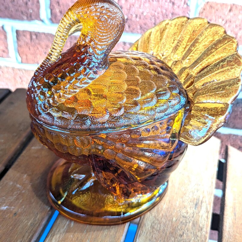 Glass Turkey Candy Dish - Etsy
