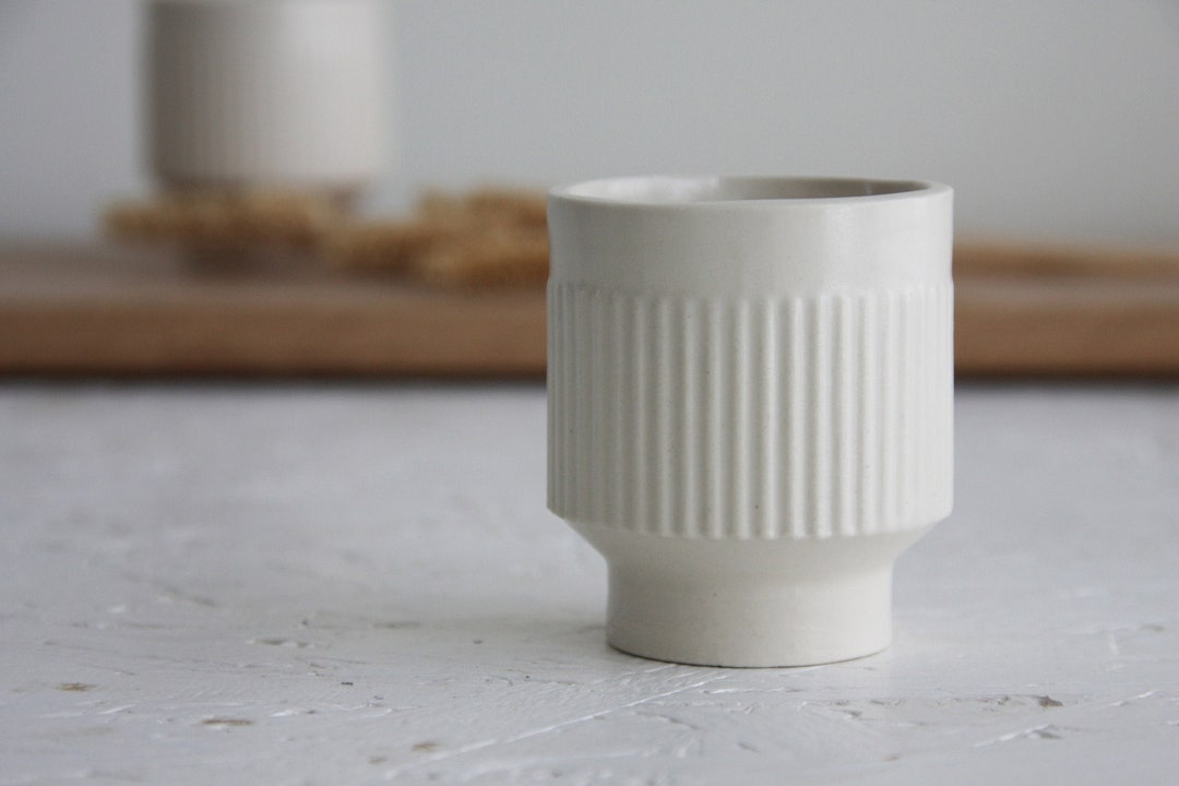 Modern Ceramic Espresso Cup in White.unique Coffee Mug,modern Espresso ...
