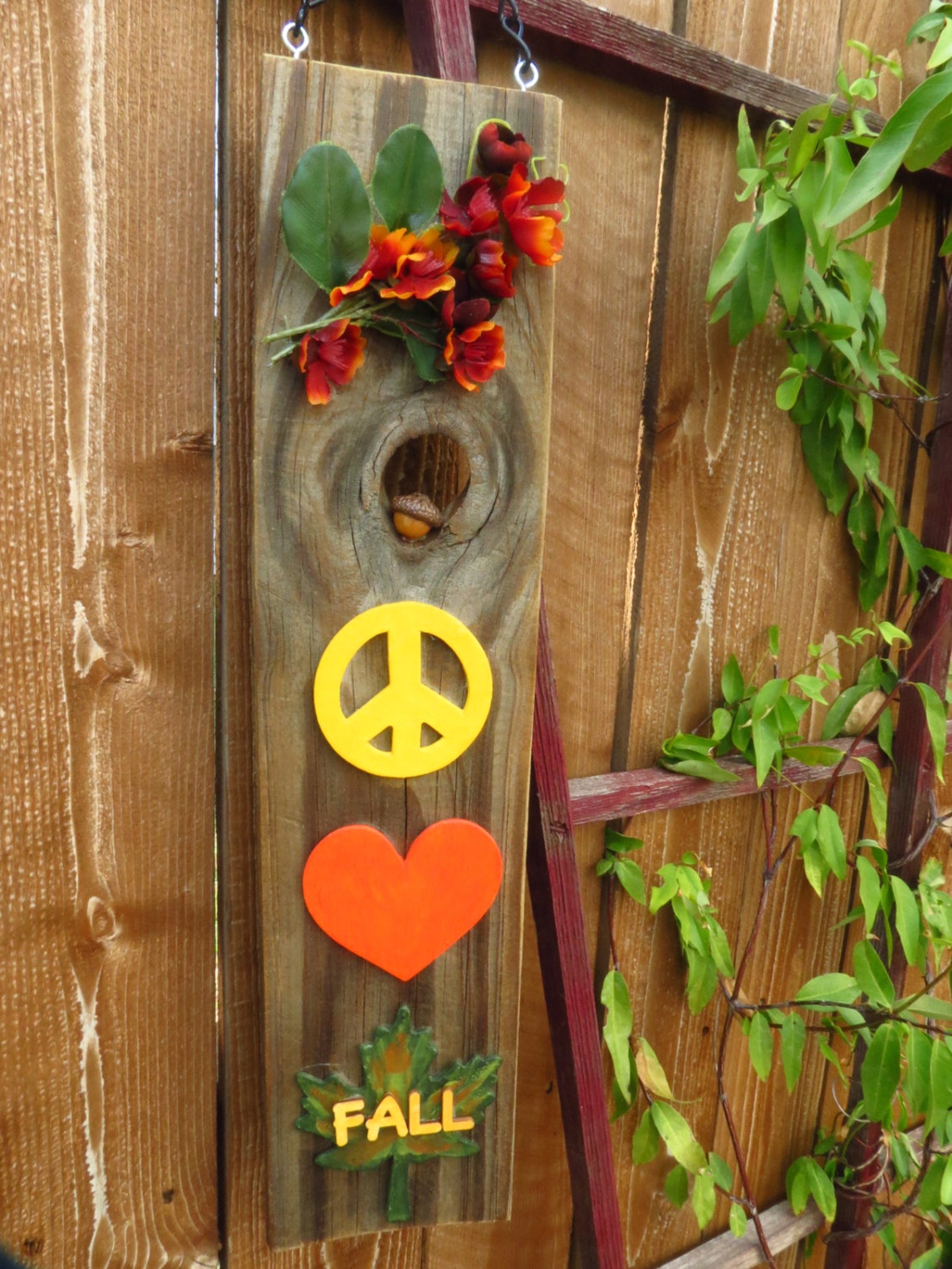 Peace Love Fall Autumn Sign Welcome Fall Bright Fall | Etsy