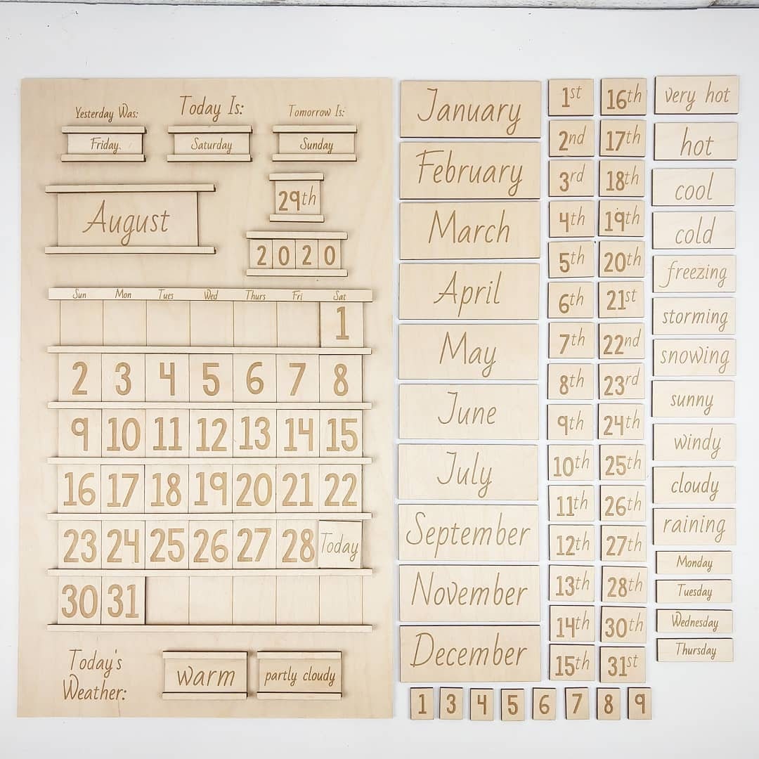 Interactive Tile Calendar Homeschool Charlotte Mason Cut - Etsy