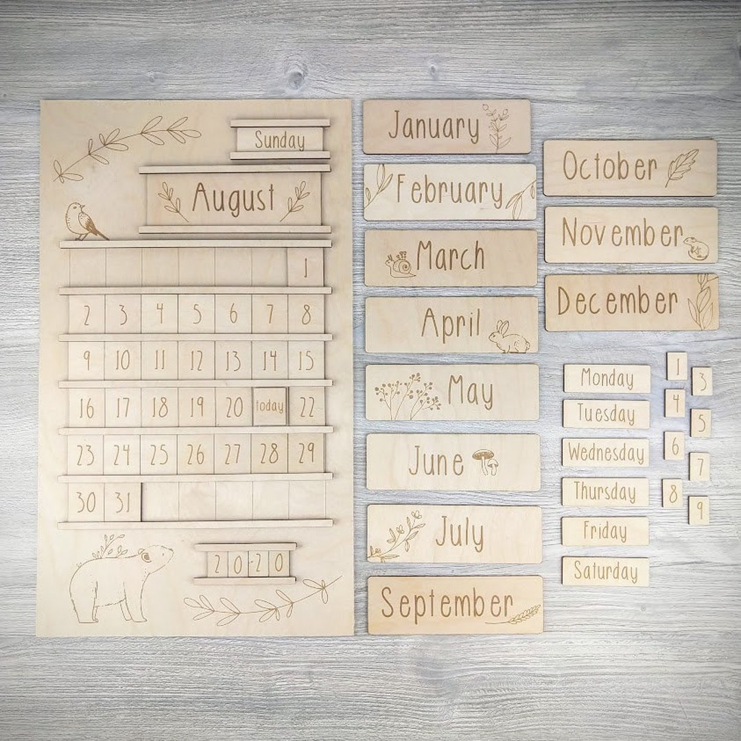 Wood Tile Calendar, Homeschool, Charlotte Mason, Cut File- SVG, PDF ...
