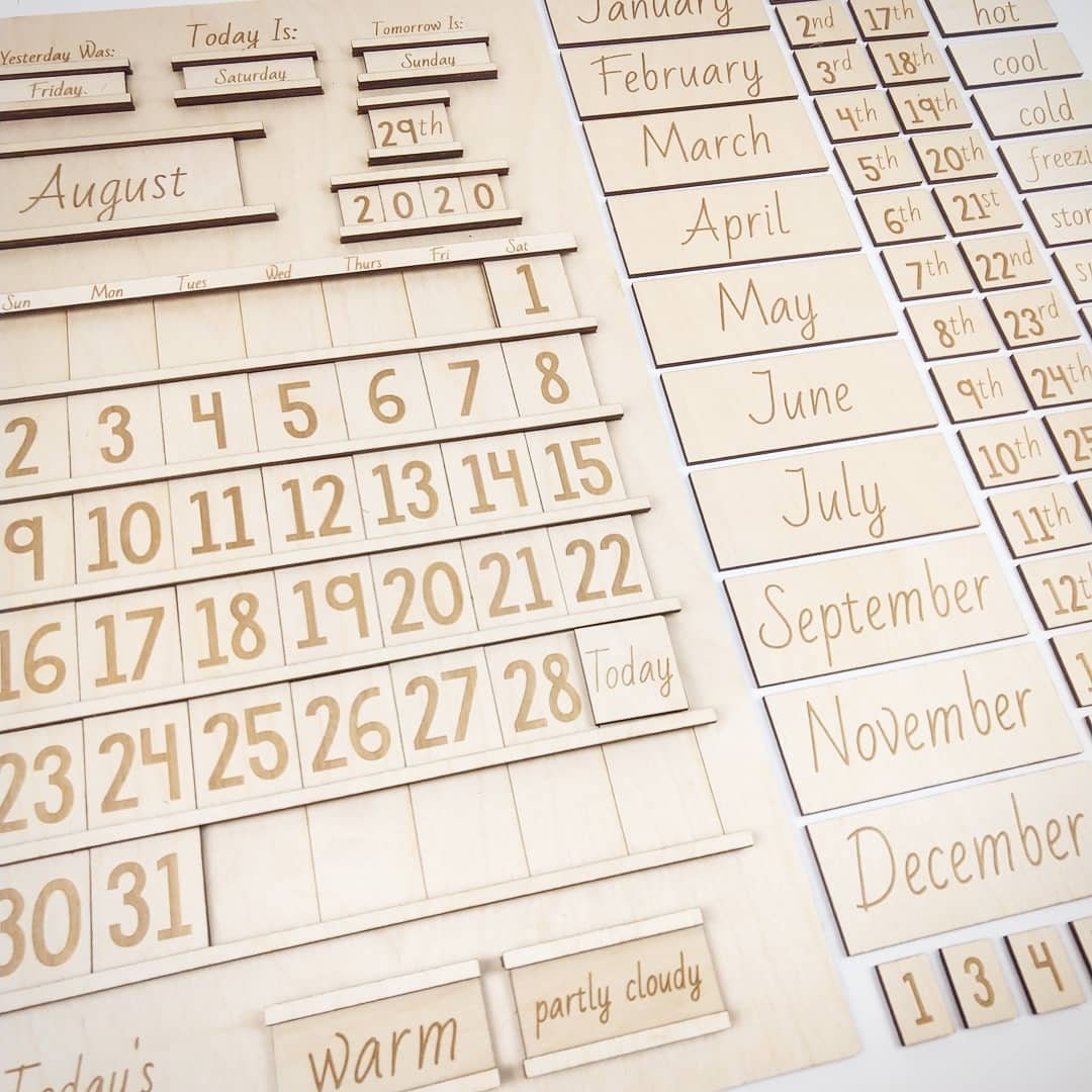 Interactive Tile Calendar Homeschool Charlotte Mason Cut | Etsy