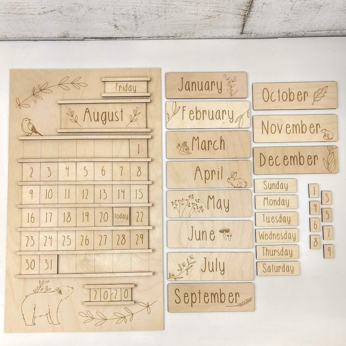 Wood Tile Calendar, Homeschool, Charlotte Mason, Cut File- SVG, PDF ...