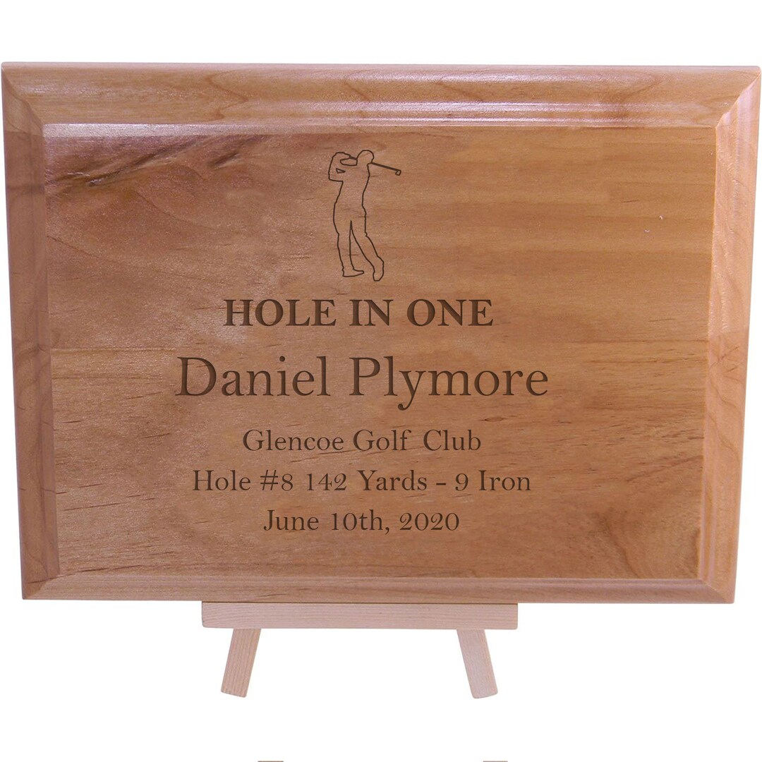 Personalized Hole-in-one Golf Plaque 6-inch X 8-inch Laser Engraved ...