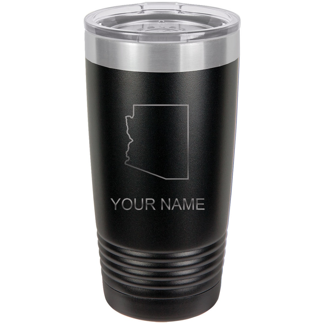 Personalized Custom Arizona State Map Engraved Stainless Steel Double ...