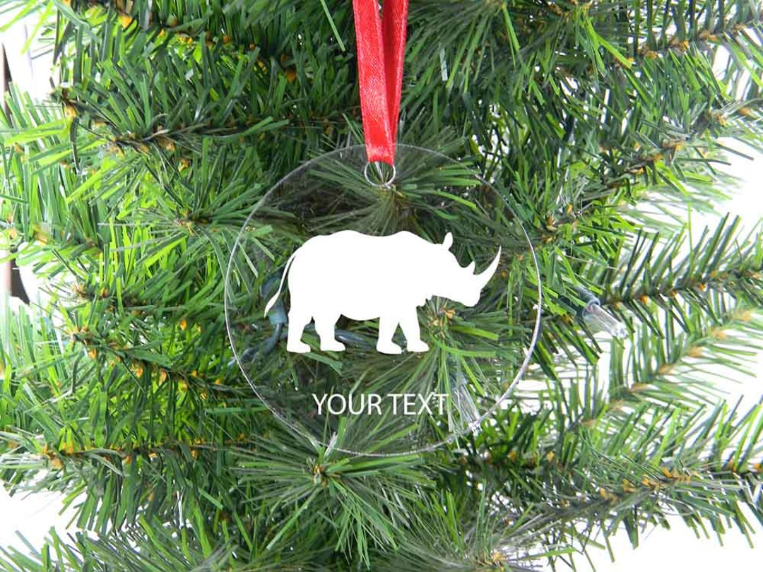 Personalized Custom Rhino Silhouette Clear Acrylic Christmas Tree ...