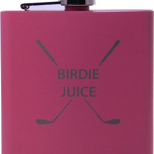 Birdie Juice 6-ounce Stainless Steel Black/pink Matte Golfer Golfing ...