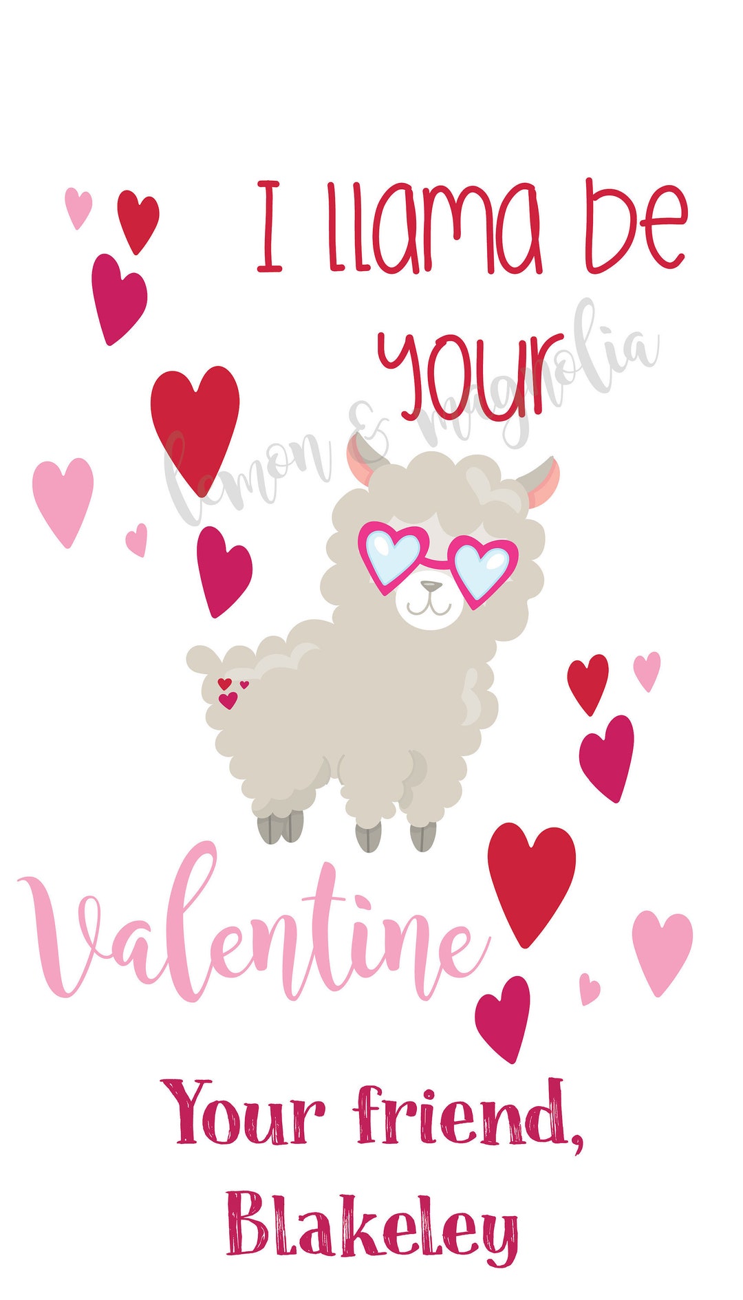 Llama Valentine's Day Gift Tag - Etsy
