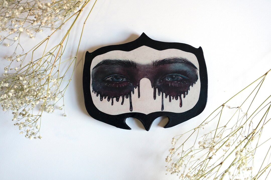 Drip Eye Wood Print of Watercolor Painting Dark Surreal - Etsy