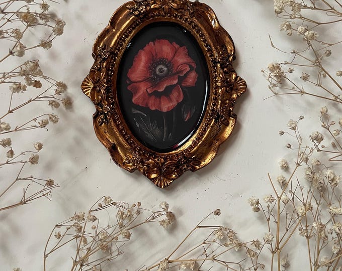 Poppy Eye Print Resin in Antique Ornate Frame - Spooky Watercolor ...