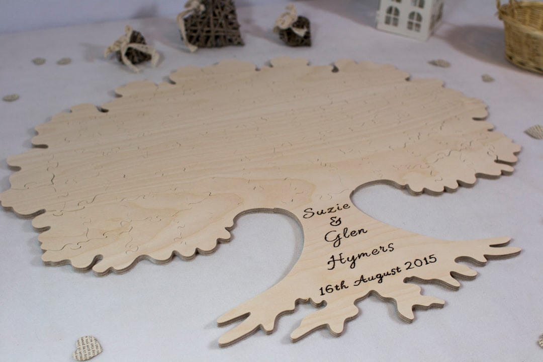 Tree With Roots Puzzle - Wooden Alternative Guest Book – for Weddings ...